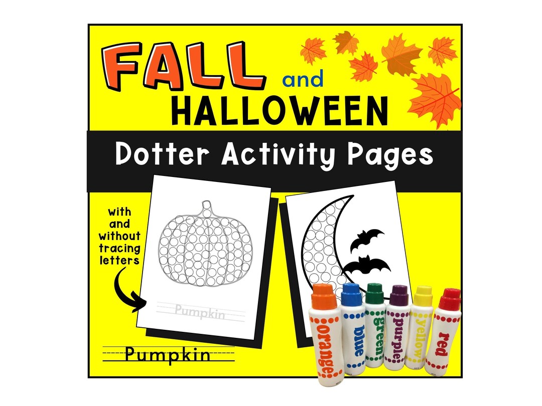 Dotter Activity Pages for Fall and Halloween-early Learners-dot Art ...