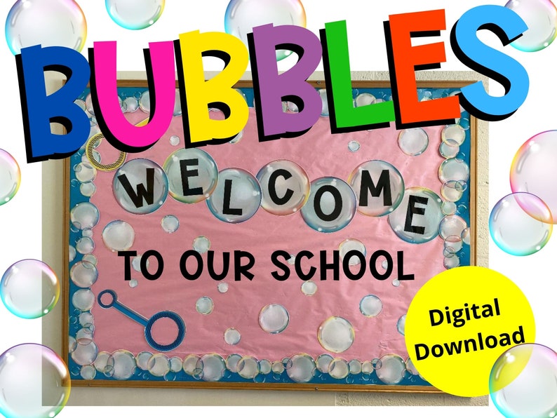BULLETIN BOARD KIT | Bubble Theme | Classroom Decor | Welcome to Our ...