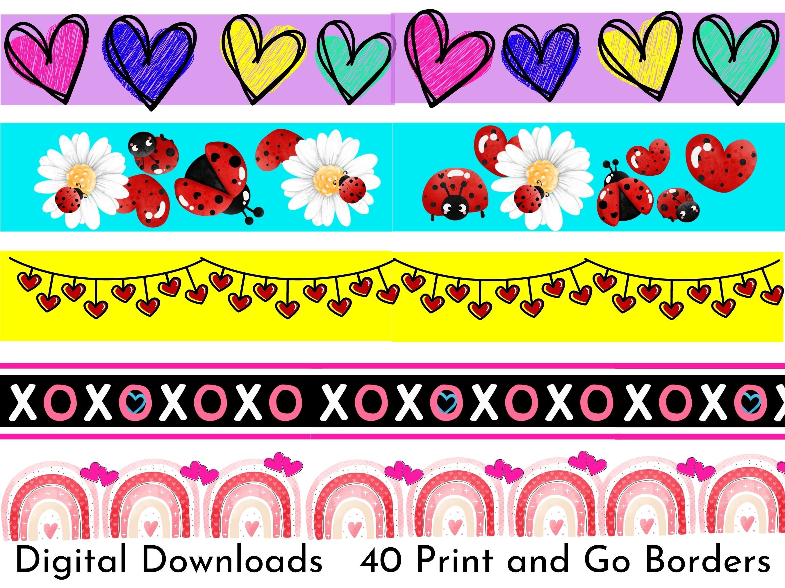 Valentine's Day Borders | Bulletin Board Borders | Printable Set ...