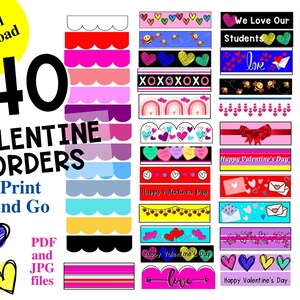 Valentine's Day Borders | Bulletin Board Borders | Printable Set ...