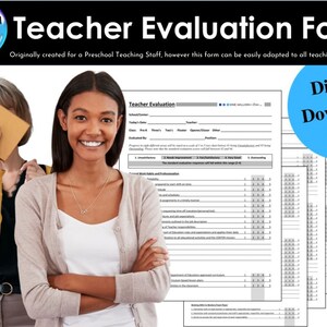 Teacher Evaluation Form | Professional Assessment Form | 6 Pages | Job ...