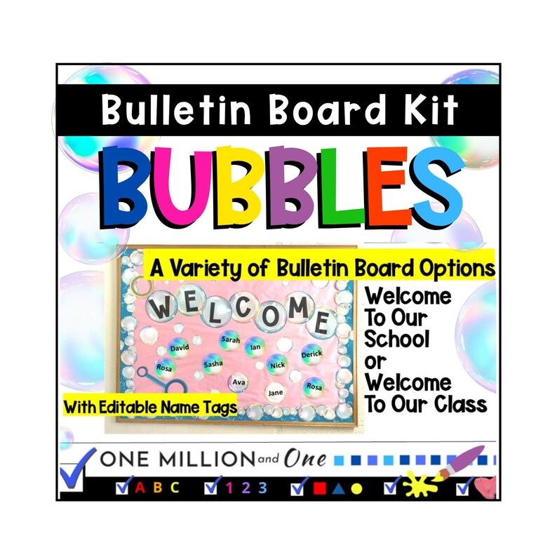BULLETIN BOARD KIT | Bubble Theme | Classroom Decor | Welcome to Our ...