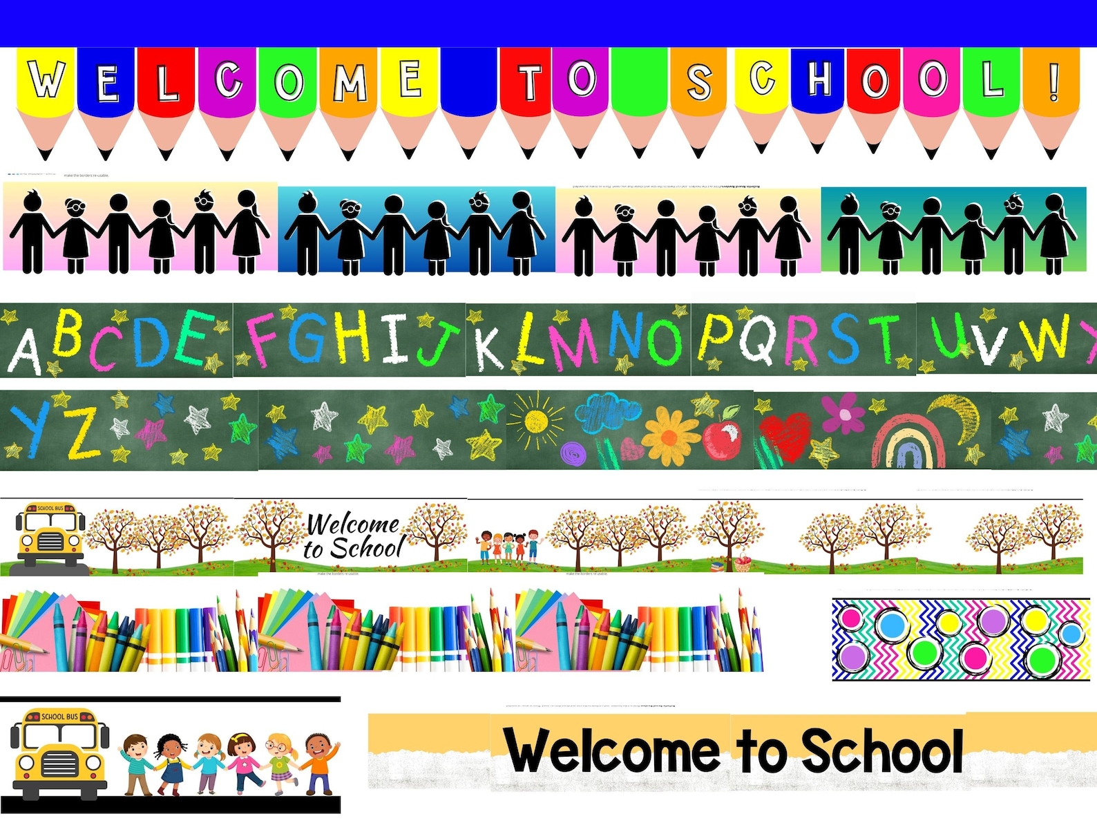 Back to School BORDERS | Bulletin Board Borders | Classroom Decorations ...