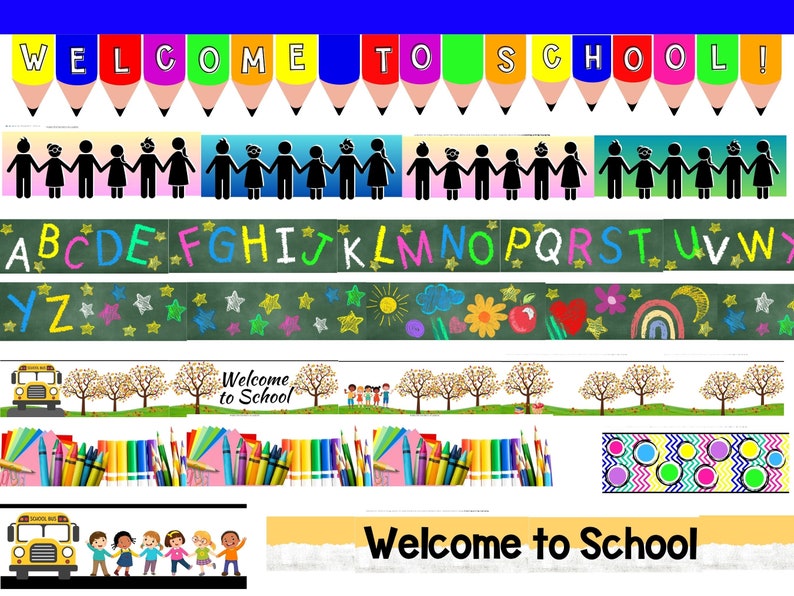 Back to School BORDERS | Bulletin Board Borders | Classroom Decorations ...