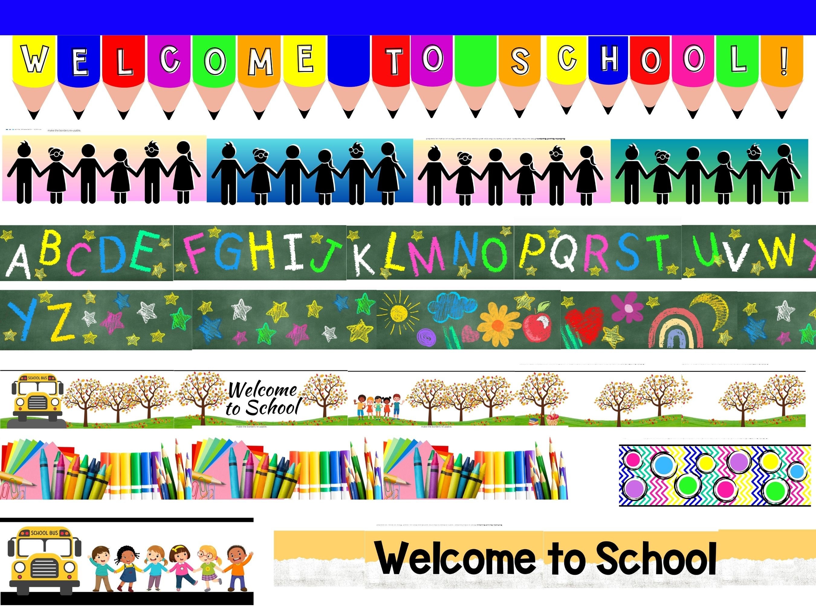 Back to School BORDERS | Bulletin Board Borders | Classroom Decorations ...