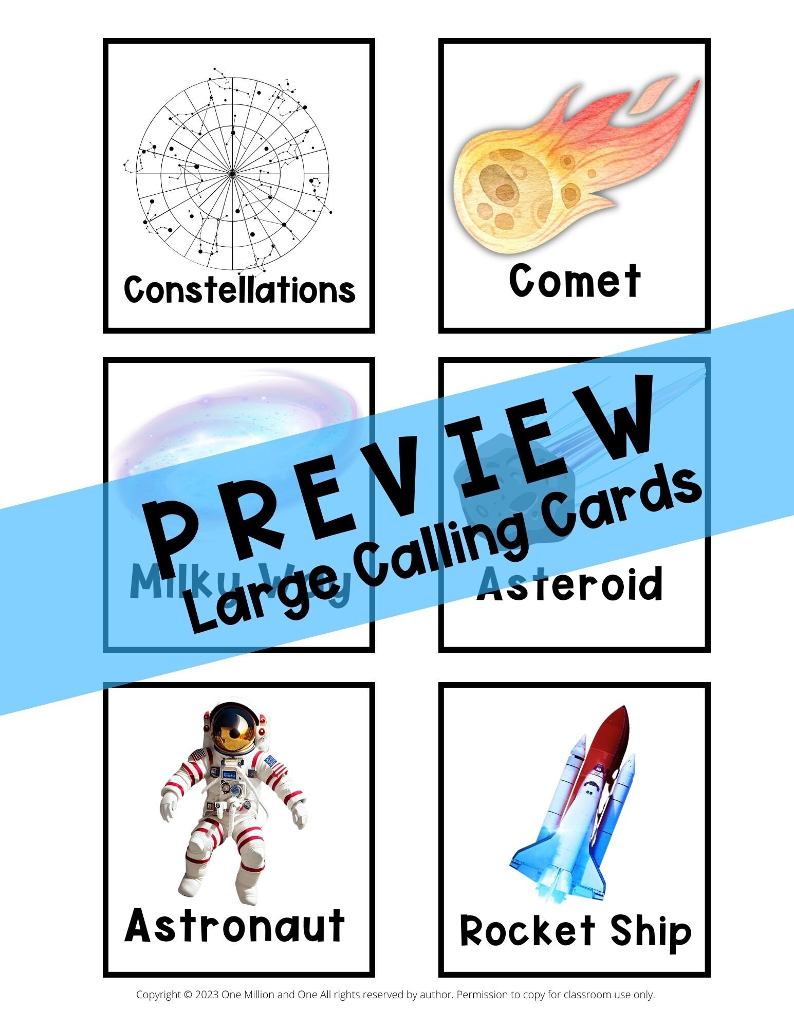 Outer Space BINGO Activity Game Set of 30 Game Boards and a Make Your ...