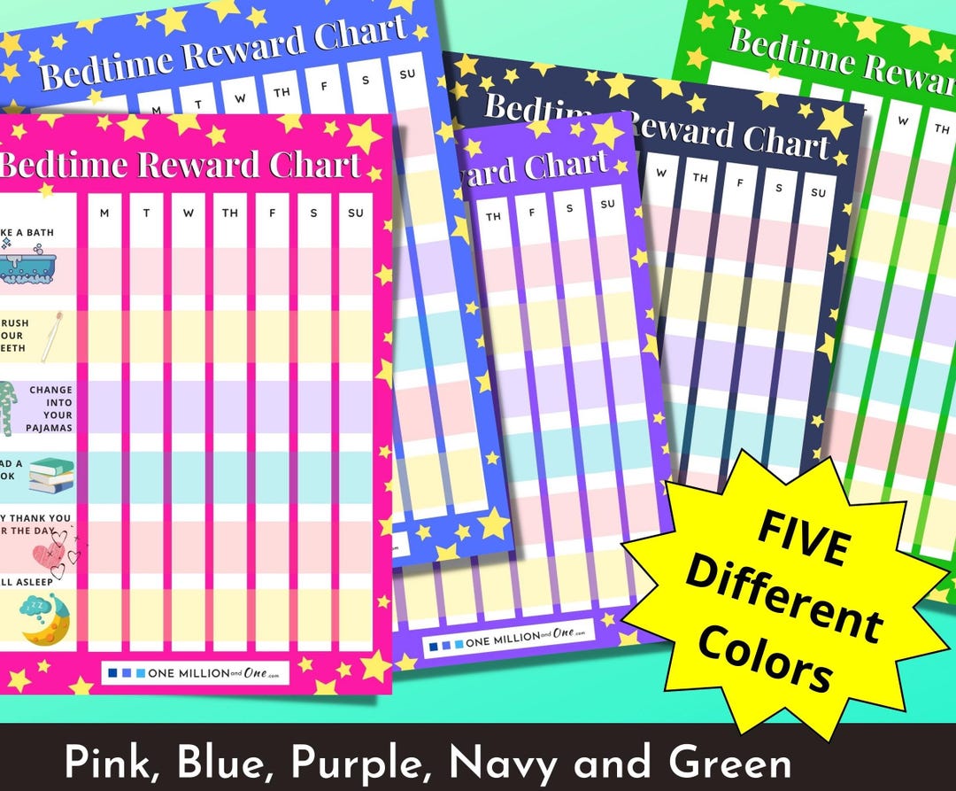 Printable Children's Bedtime Reward Chart - Digital Download for ...