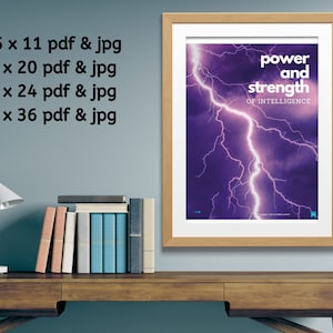 Printable Wall Art-power and Strength Inspirational Poster- Classroom ...