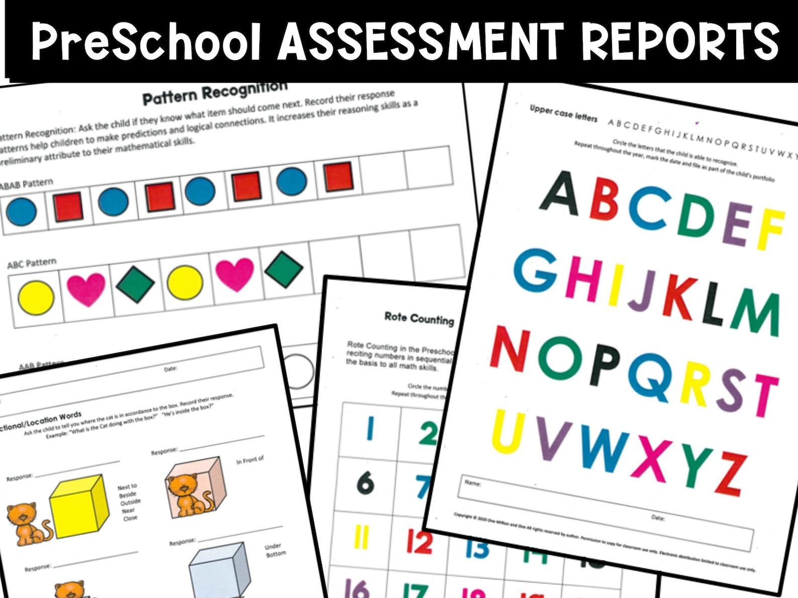 Pre-kindergarten Assessment and Portfolio Forms Packet | Preschool-pre ...