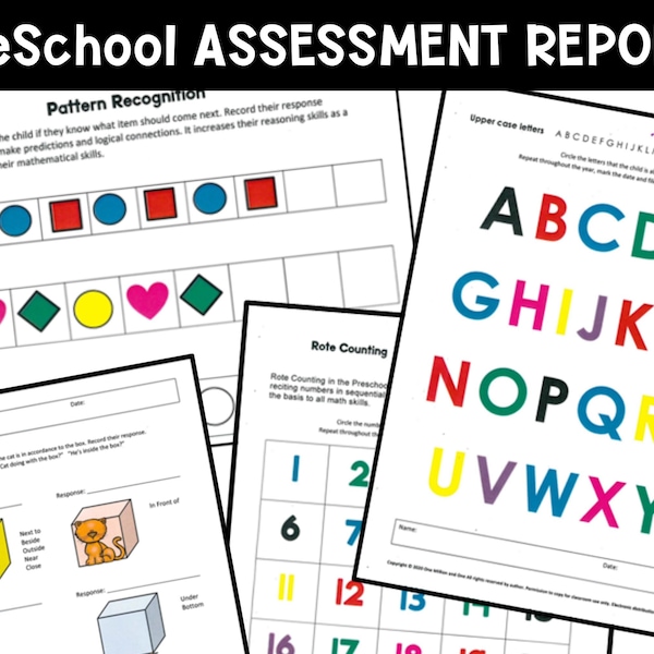 Preschool Assessment - Etsy