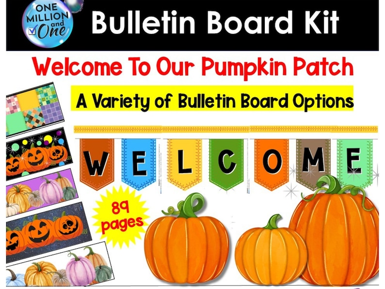 Fall Pumpkin Patch Bulletin Board Kit: Classroom Door Decor (digital ...