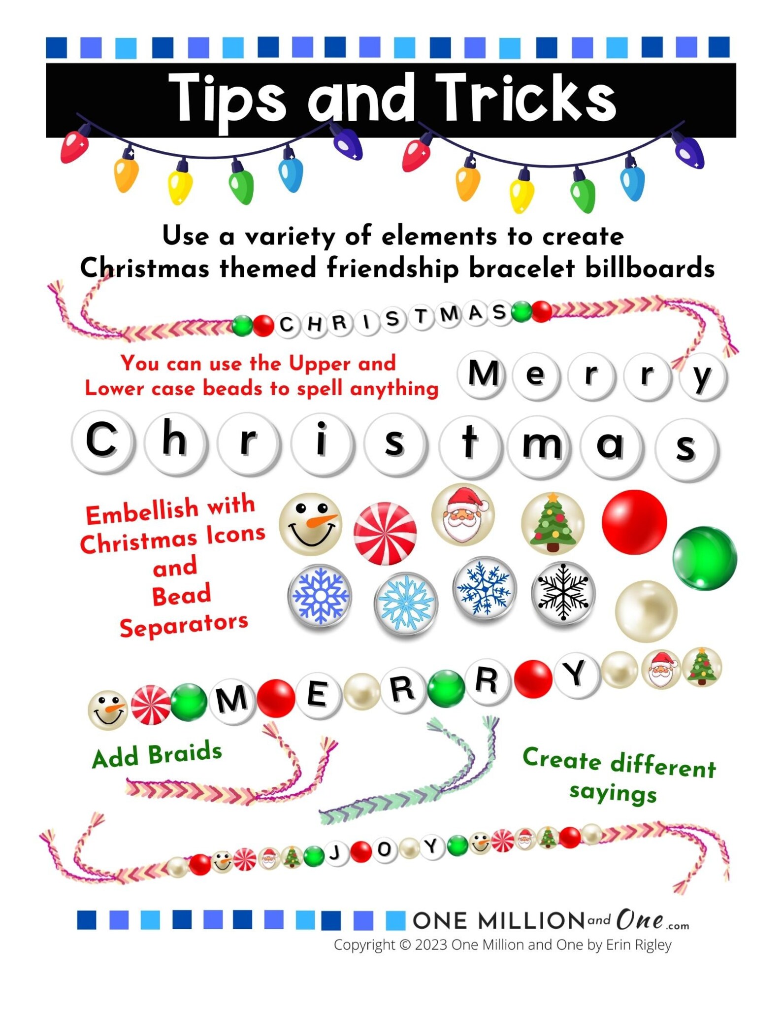 Christmas Friendship Bracelet Bulletin Board Kit: Alphabet Beads (PDF ...