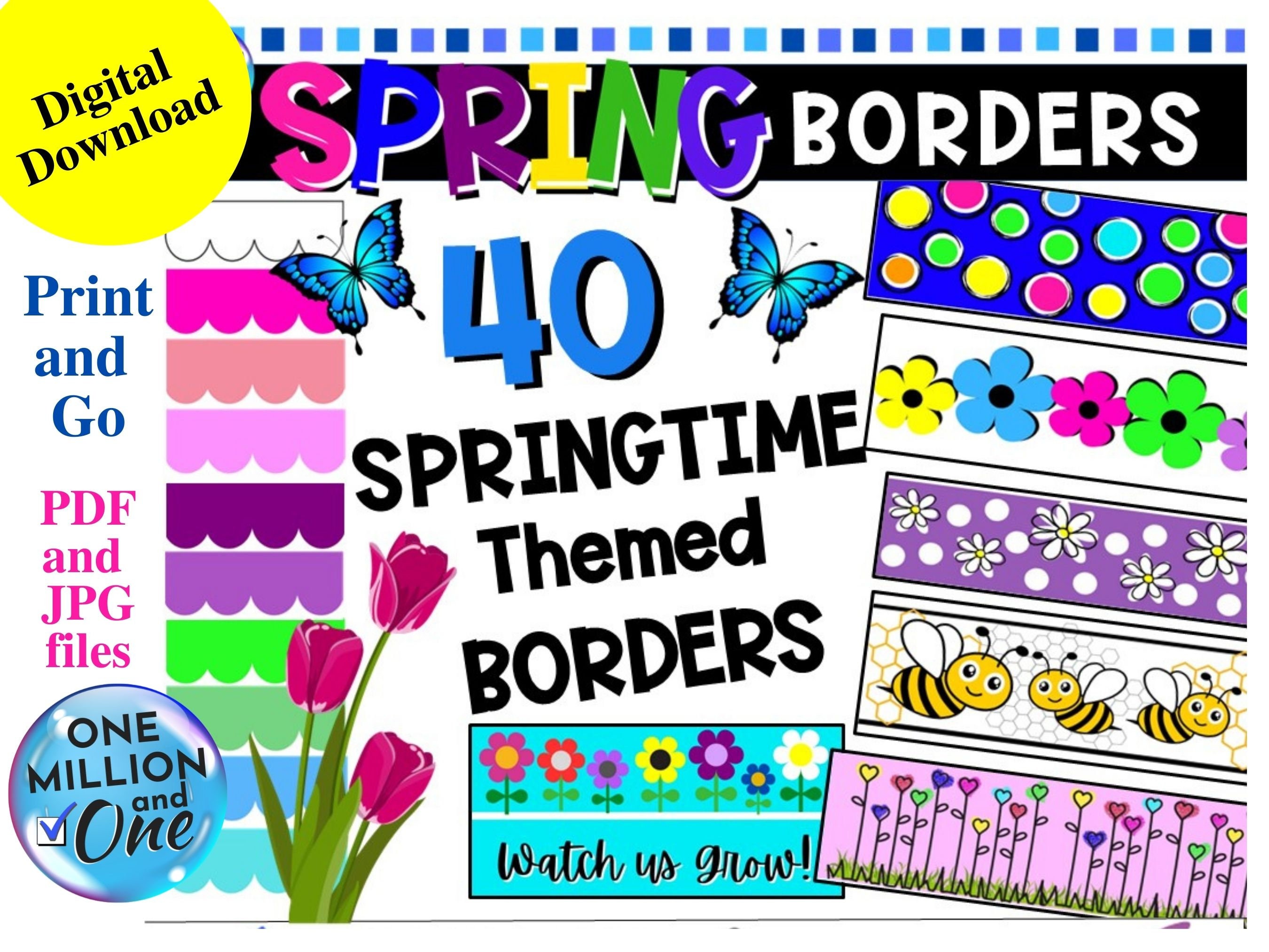 Spring Borders-40 Bulletin Board Borders-classroom - Etsy