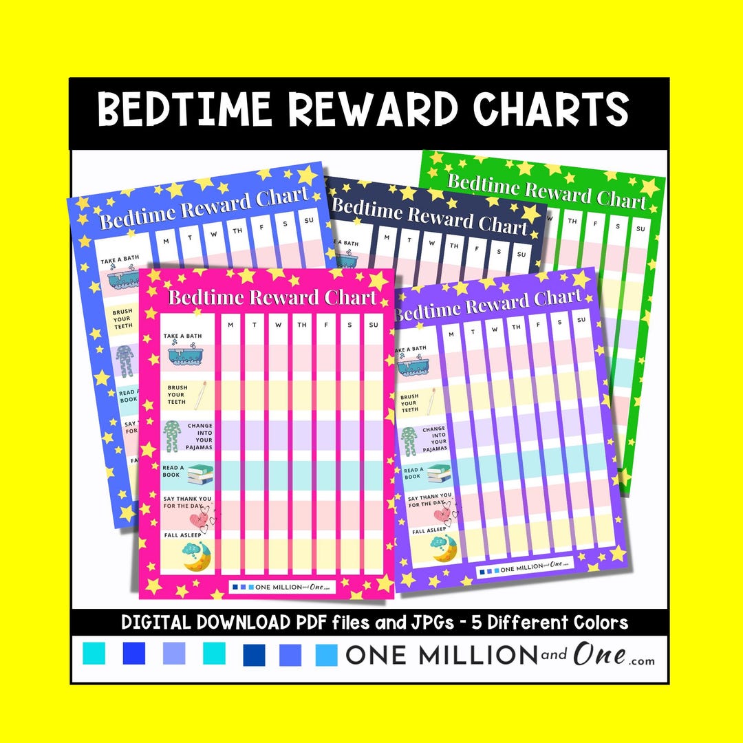 Printable Children's Bedtime Reward Chart - Digital Download for ...