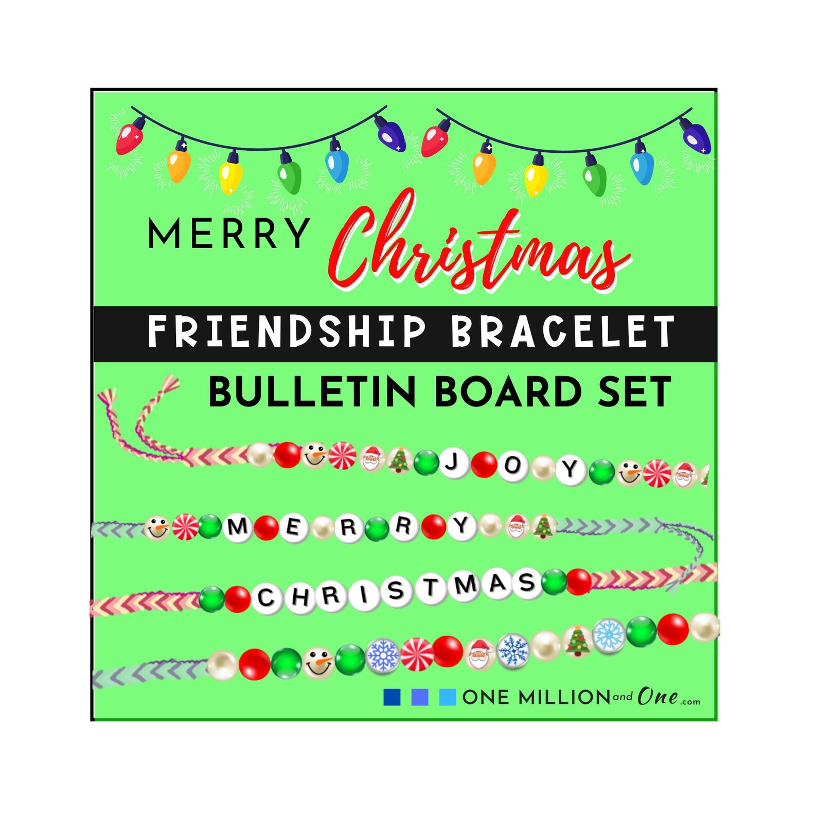 Christmas Friendship Bracelet Bulletin Board Kit: Alphabet Beads (PDF ...