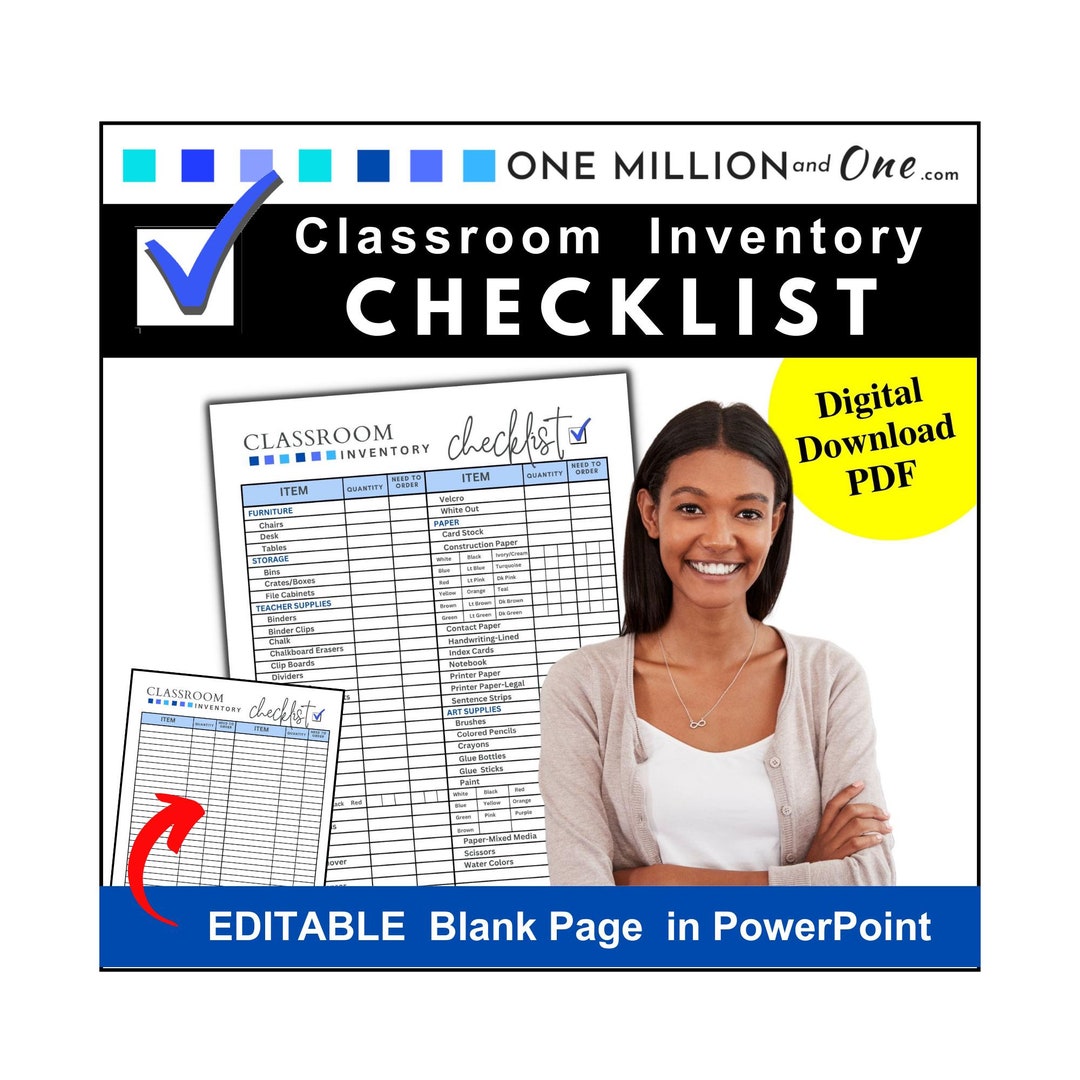 Classroom Inventory Checklist | Teacher Organization Tool | Printable ...