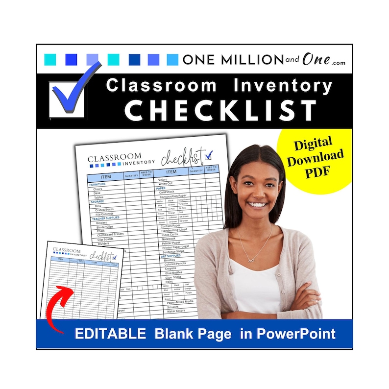 Classroom Inventory Checklist | Teacher Organization Tool | Printable ...