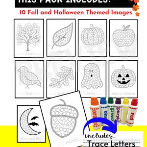 Dotter Activity Pages for Fall and Halloween-early Learners-dot Art ...