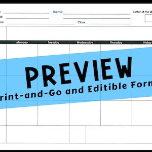 Editable Preschool Lesson Plan Template | Weekly Play-based Curriculum ...