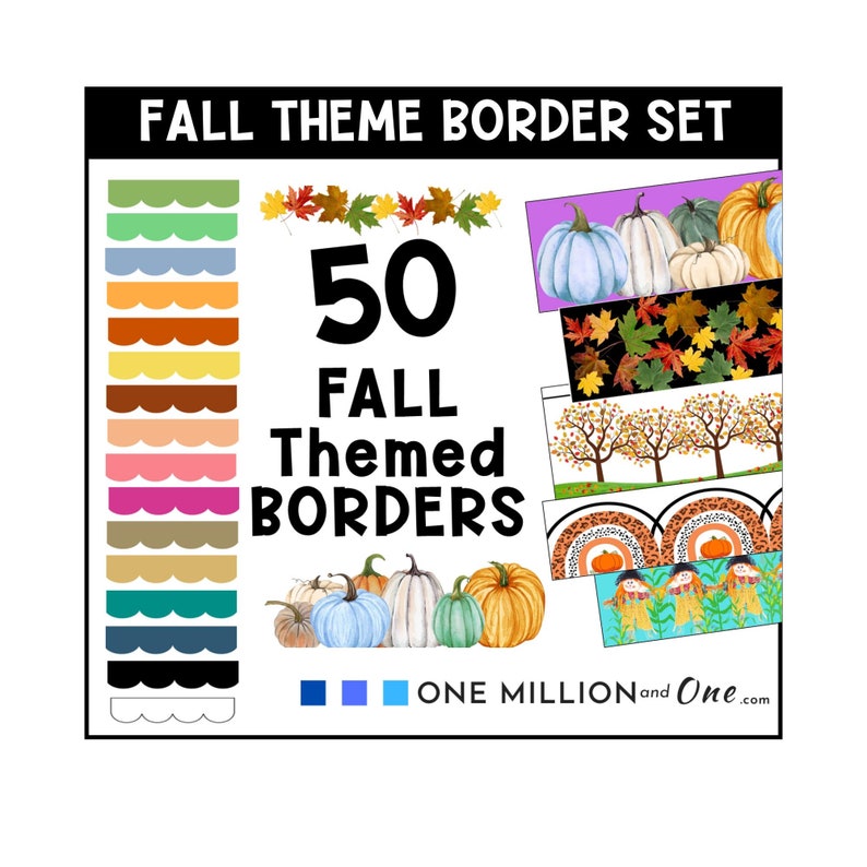 FALL BORDERS | Bulletin Board Borders Printable Set | 50 Different ...