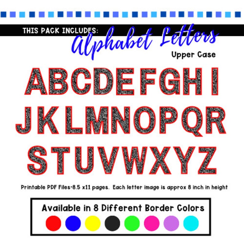 Composition Book Bulletin Board Letters: Printable Alphabet (PDF) - Etsy