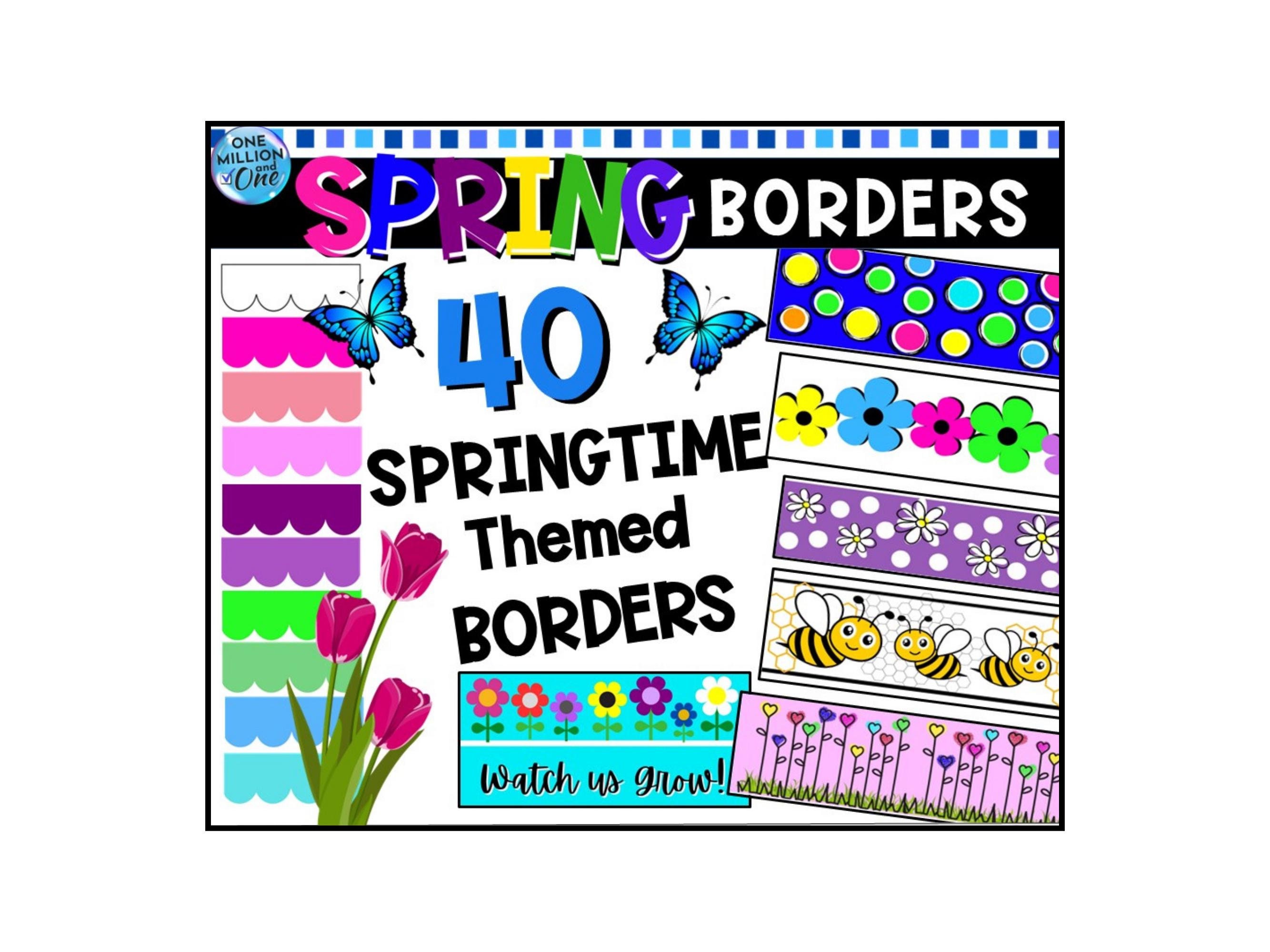 Spring Borders-40 Bulletin Board Borders-classroom Borders-springtime ...