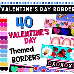 Valentine's Day Borders Bulletin Board Borders Printable Set Classroom ...