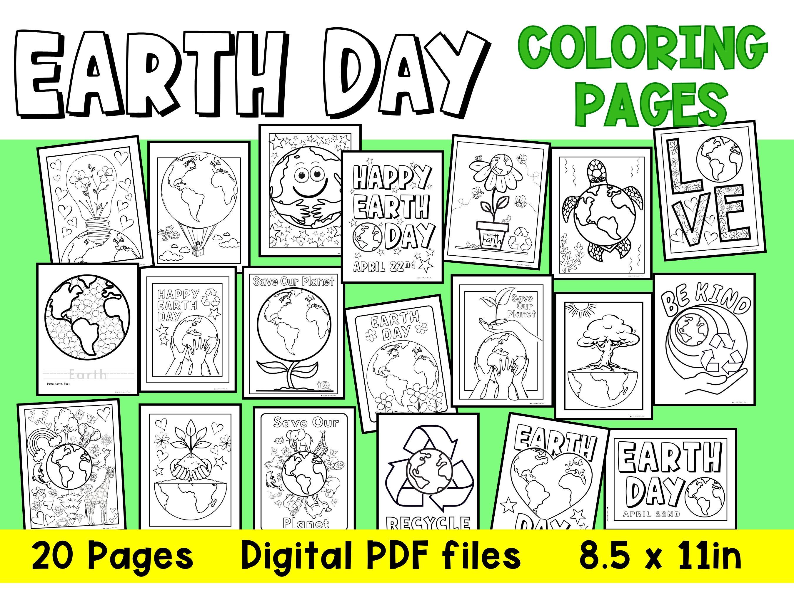 Earth Day Coloring Pages: Recycling Printables (20 Pages) (PDF Files ...