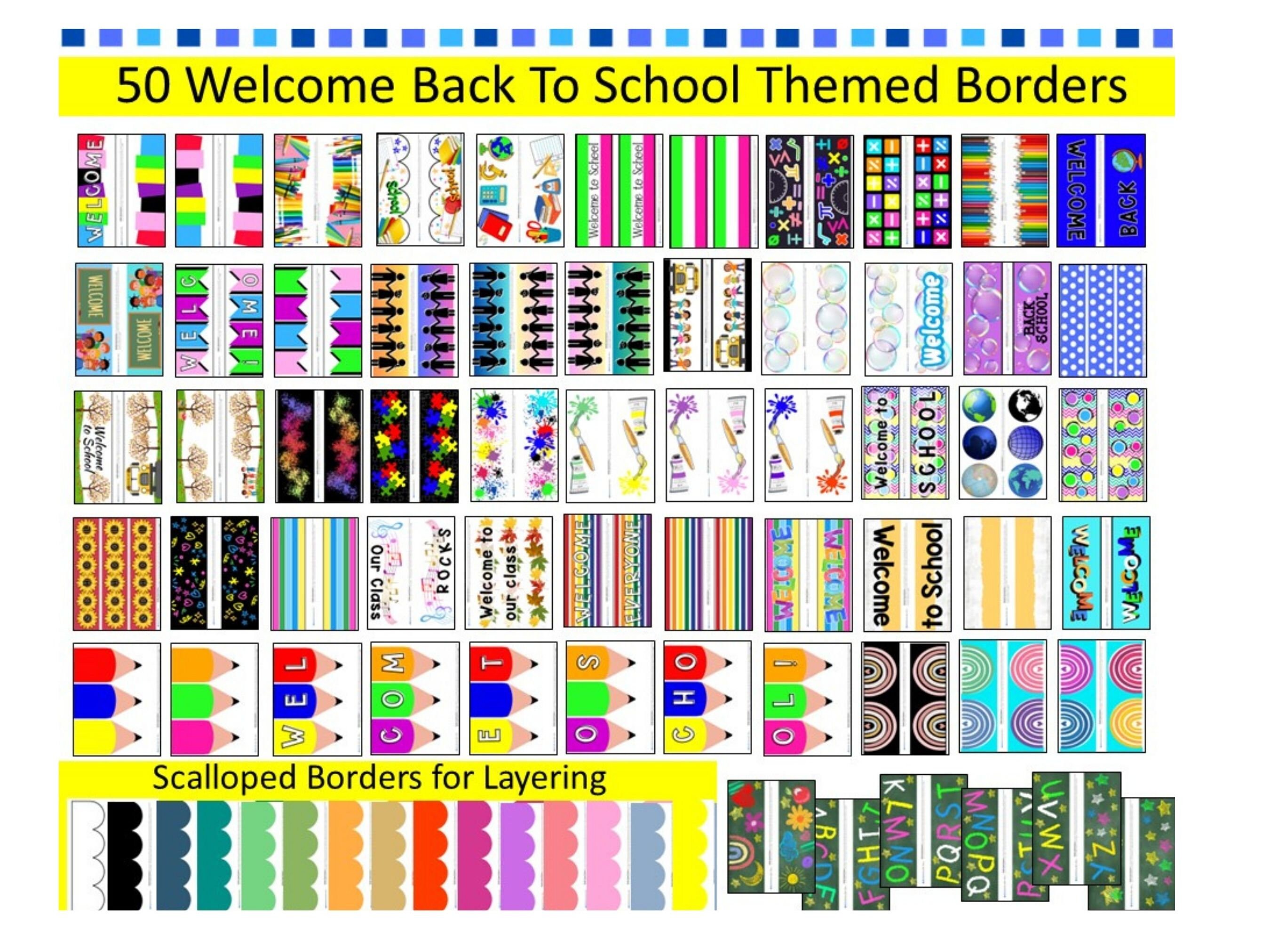 Back to School BORDERS | Bulletin Board Borders | Classroom Decorations ...