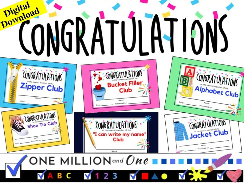 Student Certificates Congratulations Certificates Pre-k 1st Grade ...