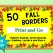 FALL BORDERS | Bulletin Board Borders Printable Set | 50 Different ...