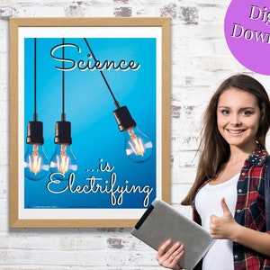 Printable Wall Art-science is Electrifying-inspirational Poster ...