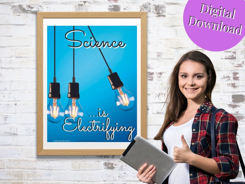 Printable Wall Art-science is Electrifying-inspirational Poster ...