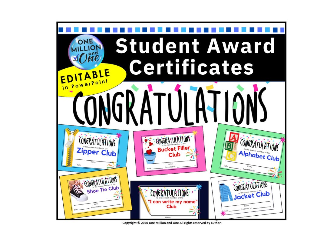 Student Award Certificates | Printable Reward Certificates for Kids ...