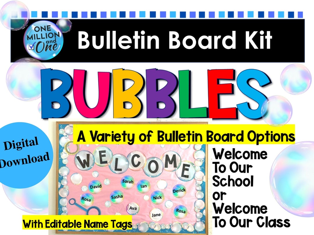 BULLETIN BOARD KIT Bubble Theme Classroom Decor Welcome to Our School ...