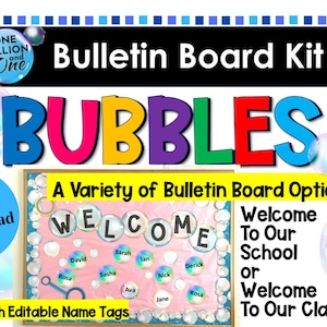 BULLETIN BOARD KIT Bubble Theme Classroom Decor Welcome to Our School ...