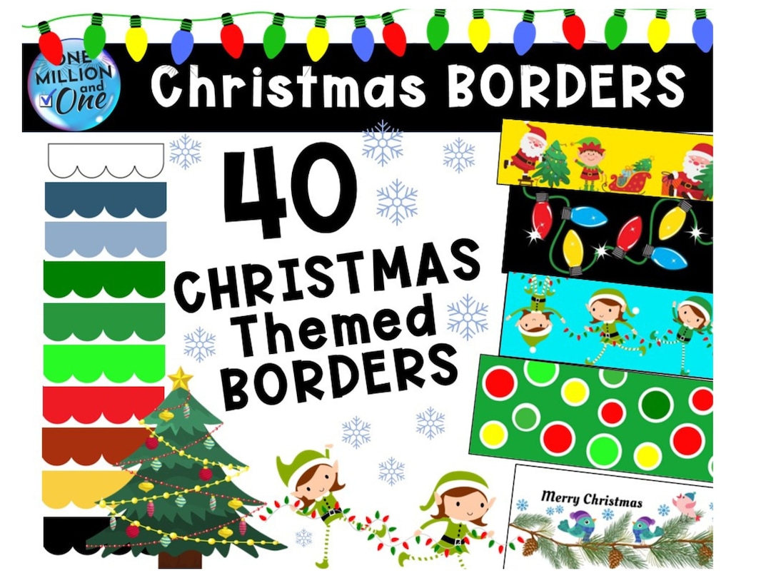 Christmas Borders Bulletin Board Borders Printable Set Classroom Decor ...