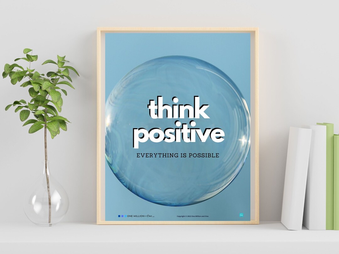 Think Positive Printable Wall Art | Inspirational Poster for Classroom ...