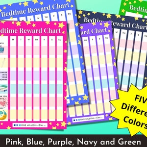 Printable Reward Chart-children's Bedtime Reward Charts, Bedtime ...