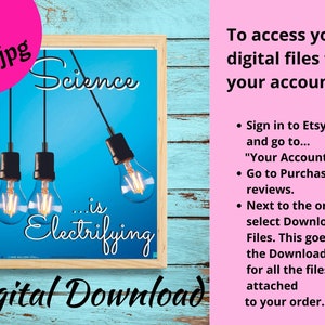 Printable Wall Art-science is Electrifying-inspirational Poster ...