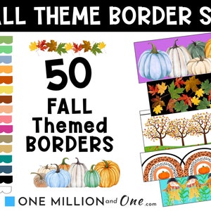 FALL BORDERS Bulletin Board Borders Printable Set 50 - Etsy