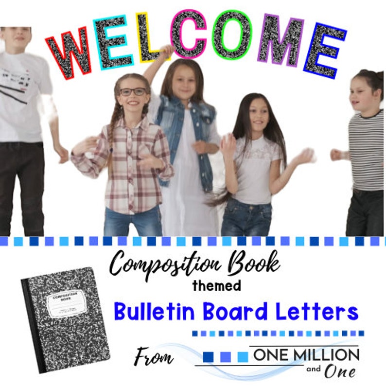 Composition Book Bulletin Board Letters: Printable Alphabet (PDF) - Etsy