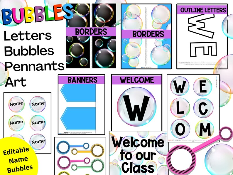 BULLETIN BOARD KIT | Bubble Theme | Classroom Decor | Welcome to Our ...