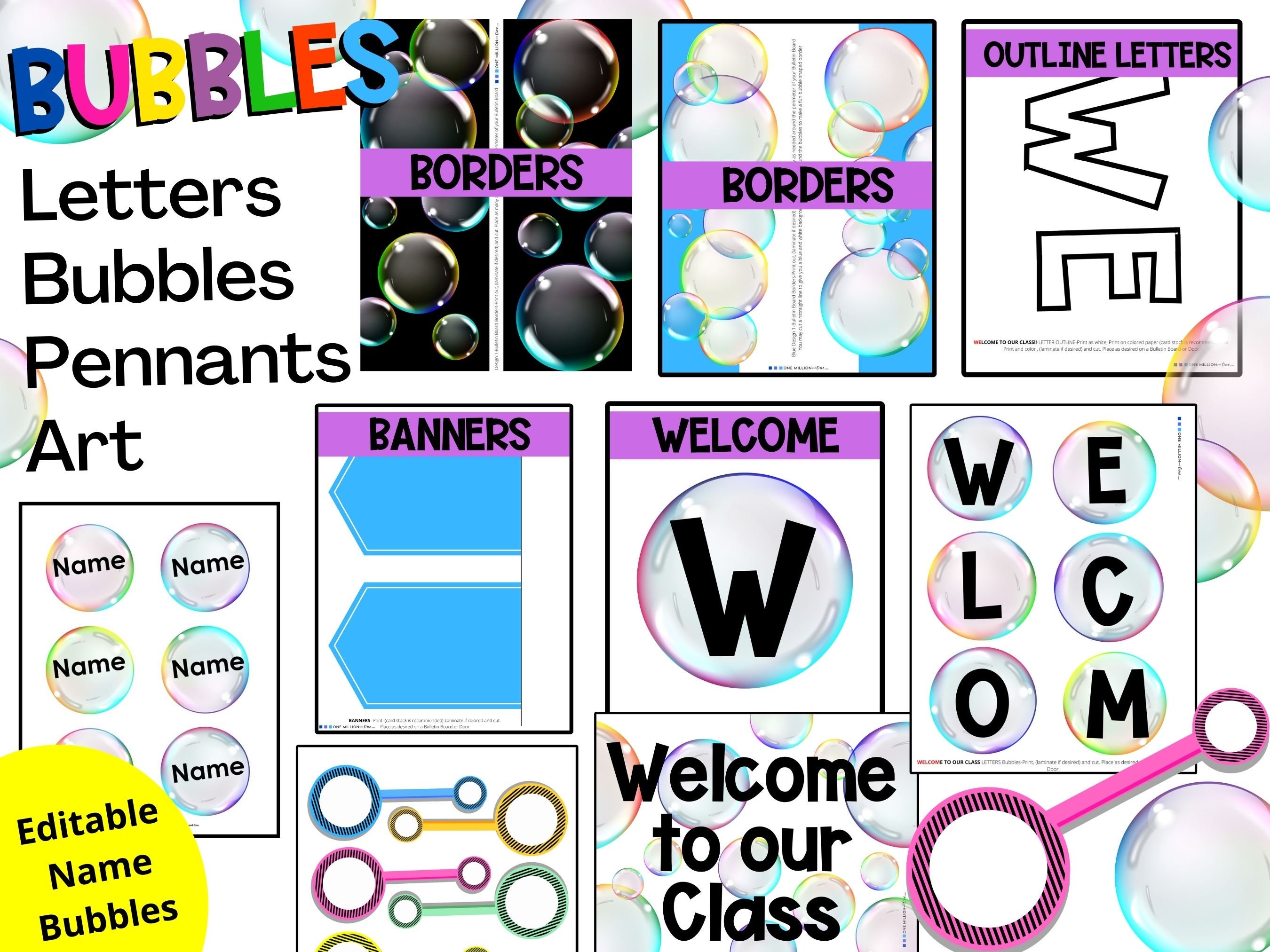 BULLETIN BOARD KIT | Bubble Theme | Classroom Decor | Welcome to Our ...