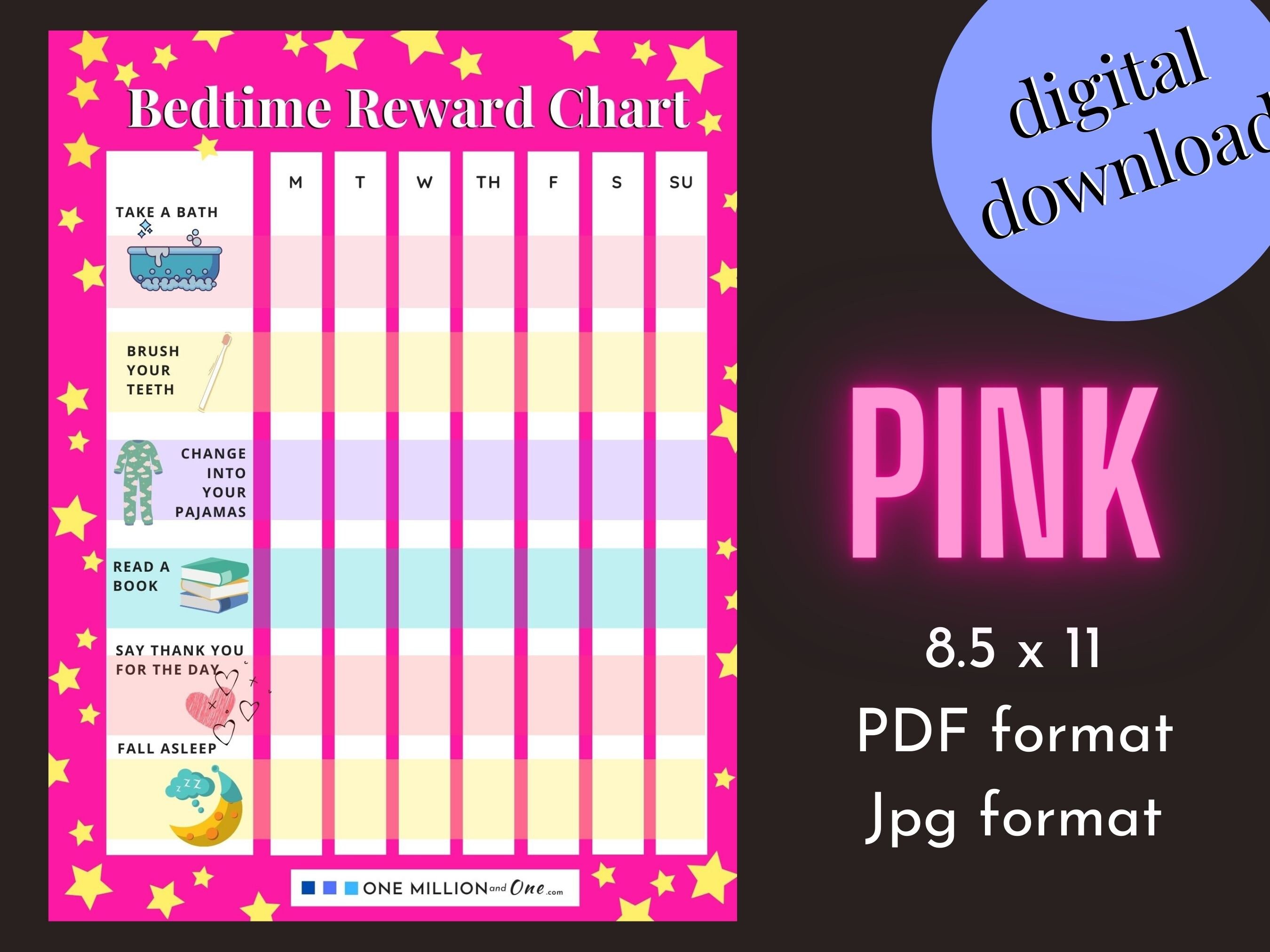 Printable Reward Chart-children's Bedtime Reward Charts, Bedtime ...