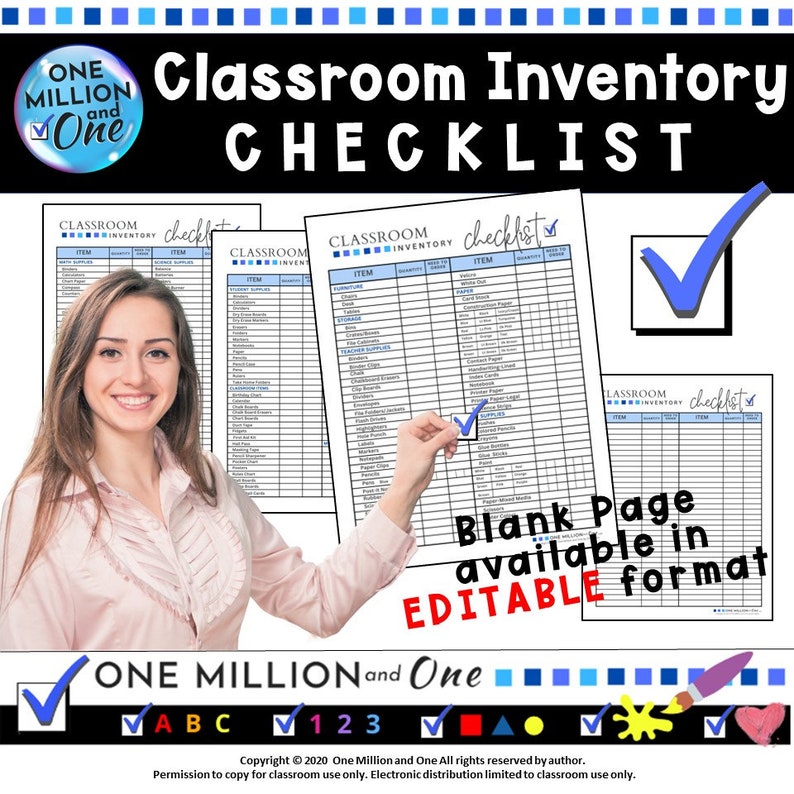 Classroom Inventory Checklist | Teacher Organization Tool | Printable ...