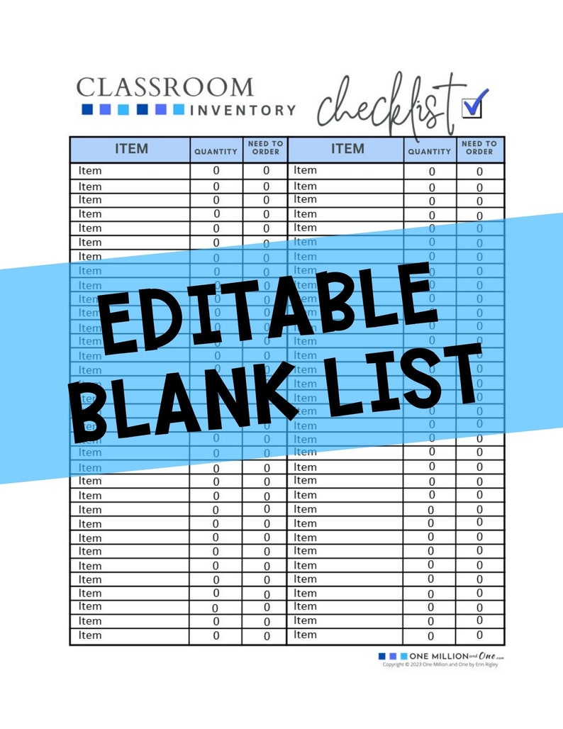 Classroom Inventory Checklist | Teacher Organization Tool | Printable ...