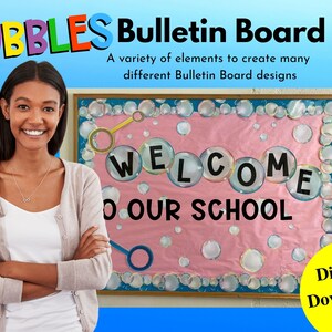 BULLETIN BOARD KIT | Bubble Theme | Classroom Decor | Welcome to Our ...