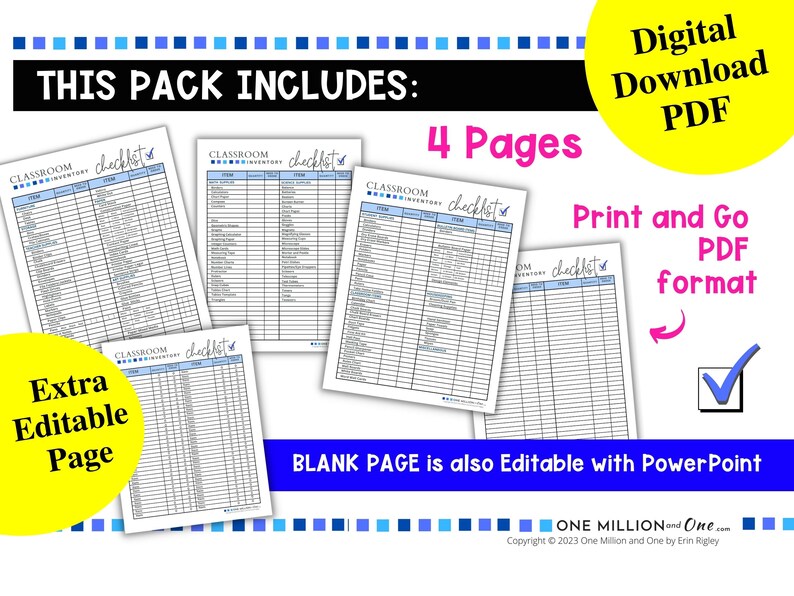 Classroom Inventory Checklist | Teacher Organization Tool | Printable ...