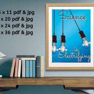 Printable Wall Art-science is Electrifying-inspirational Poster ...